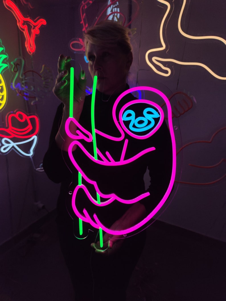 Sloth Neon Sign, Elusive Neon Light, Elusive Sloth Neon Light, Custom ...