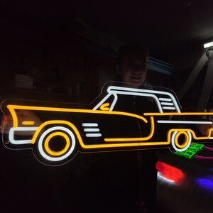 Car Neon Sign, Custom Vintage Led Light up for Bedroom Salon Bar Gym ...