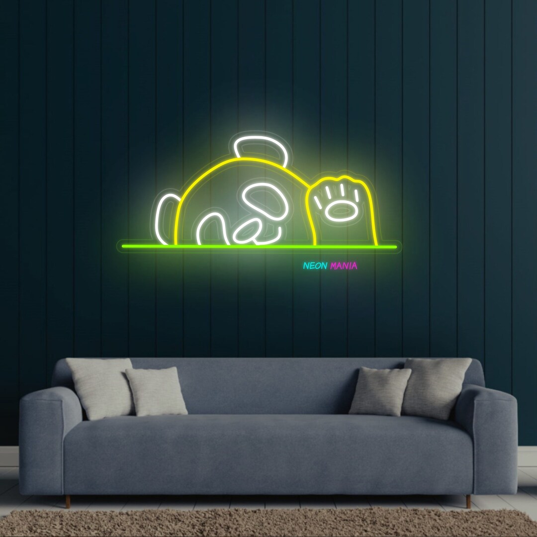 Panda Neon Sign, Panda Waves Neon Light, Animal Led Light, Custom Panda ...