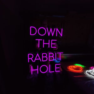 Down the Rabbit Hole Neon Sign, Down the Rabbit Hole Led Light Sign ...