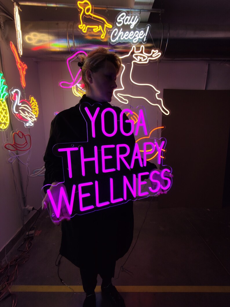 Yoga Therapy Wellness Neon Sign, Yoga Led Decor, Custom Yoga Therapy ...
