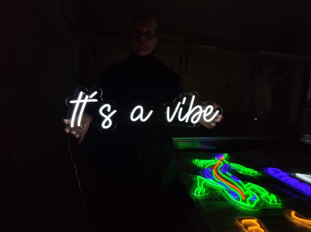 Its a Vibe Neon Sign | It's a Vibe LED Neon | Custom Text Light up Sign ...