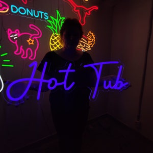 Hot Tub Neon Sign, Hot Tub Led Light, Custom Neon Light Sign, Garden ...