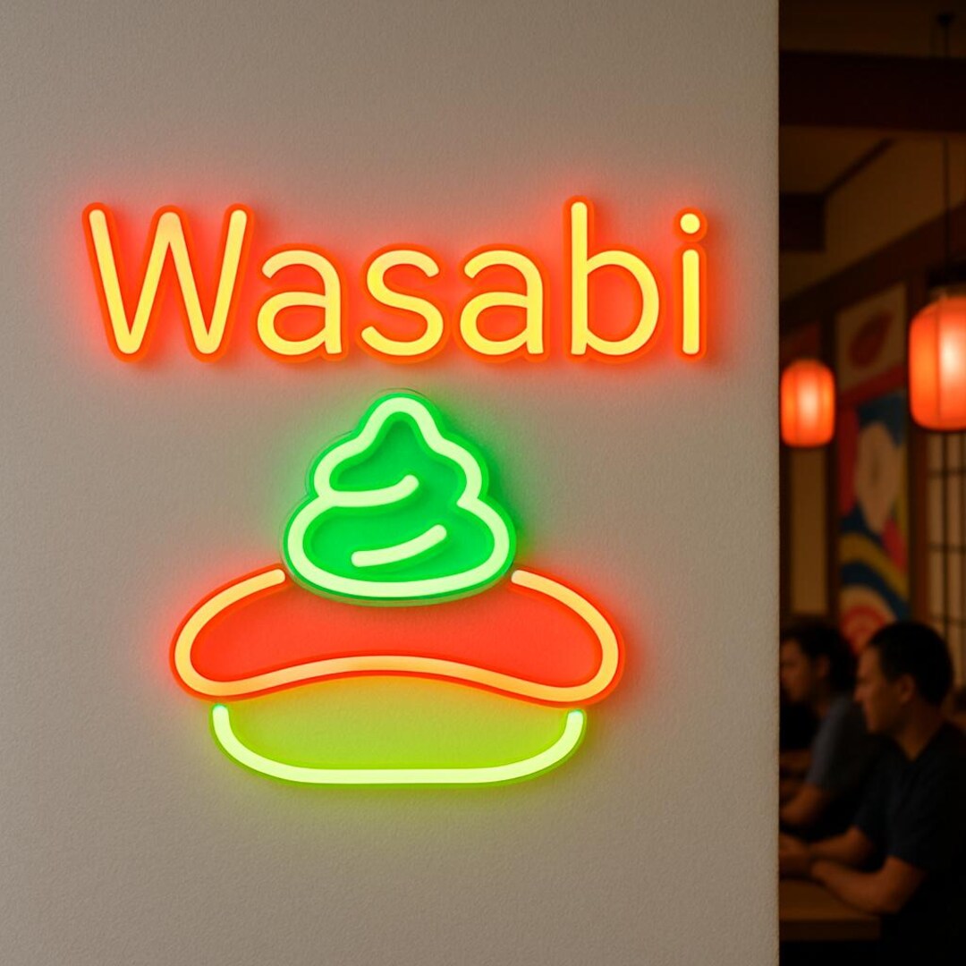 Wasabi Neon Sign. Sushi Bars Light. Restaurant Led Sign. Gift Idea for ...