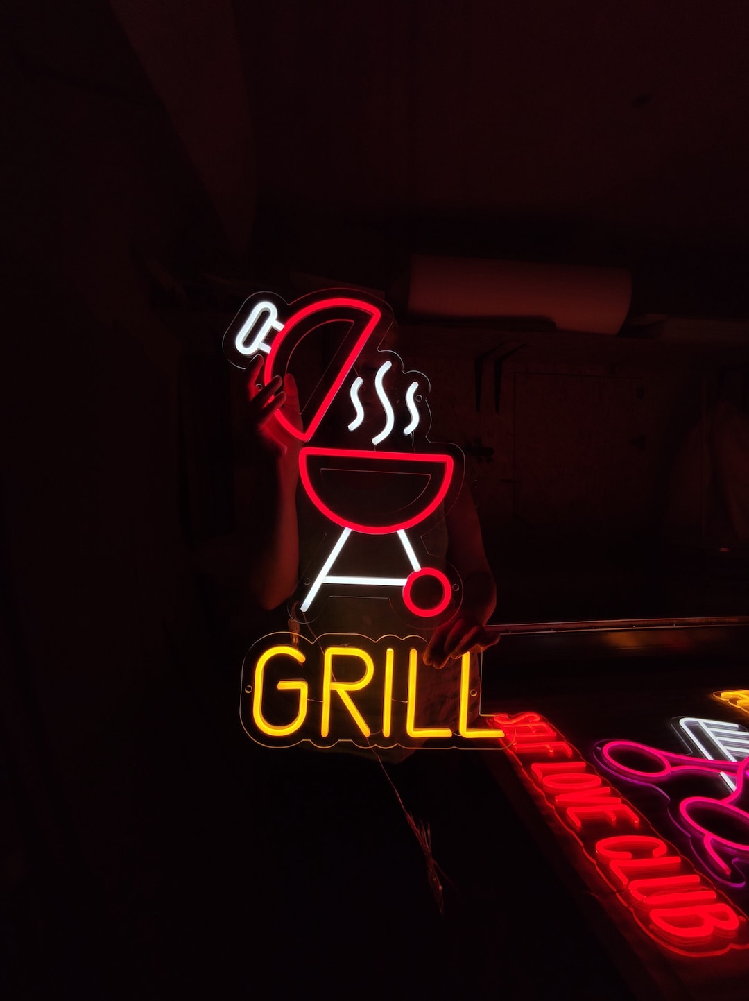 Grill Neon Sign, BBQ Led Light, Barbecue Neon Light, Custom Grill Bar ...