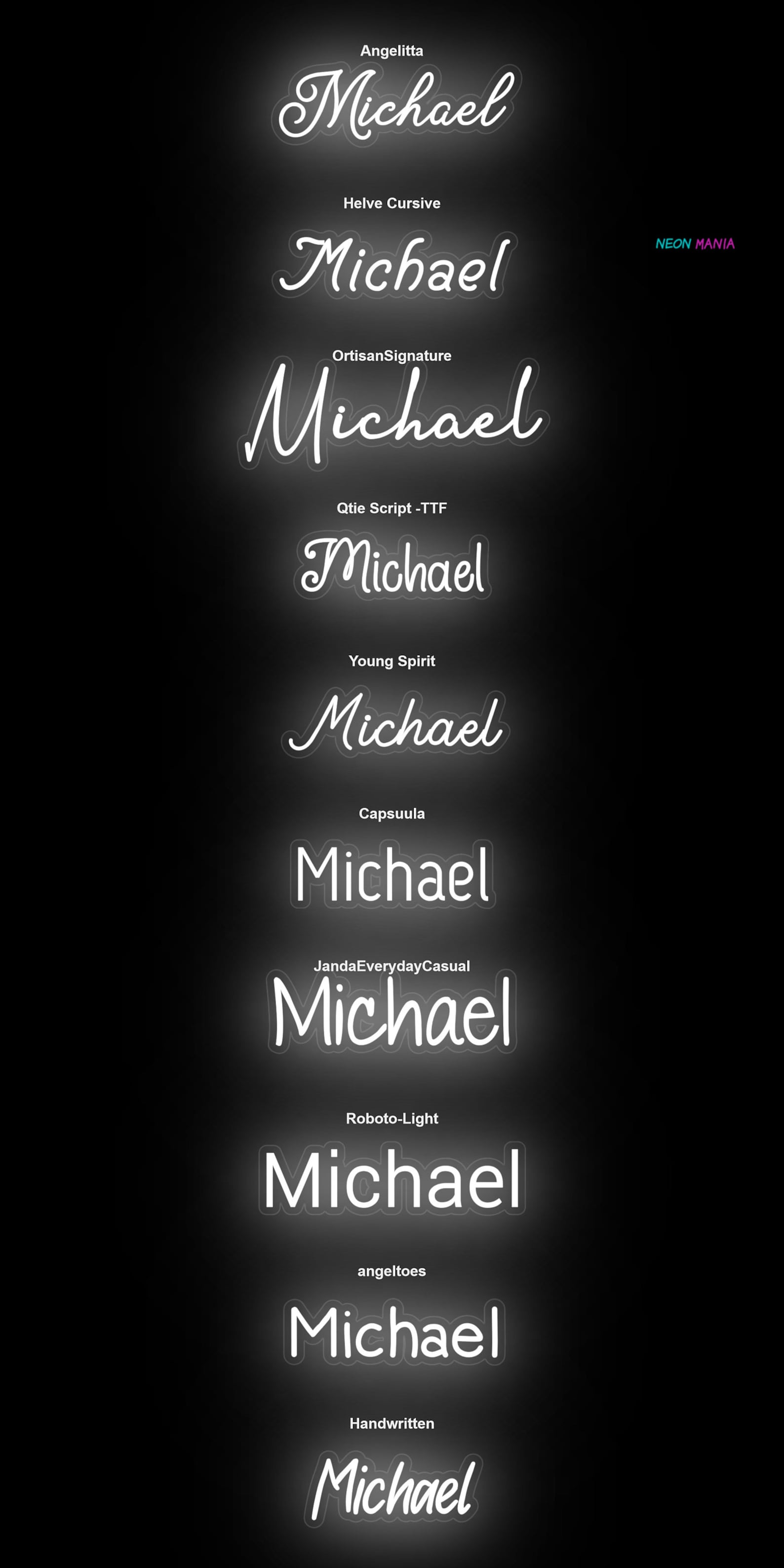 Michael Name Neon Sign Michael Led Neon Sign Custom Name - Etsy