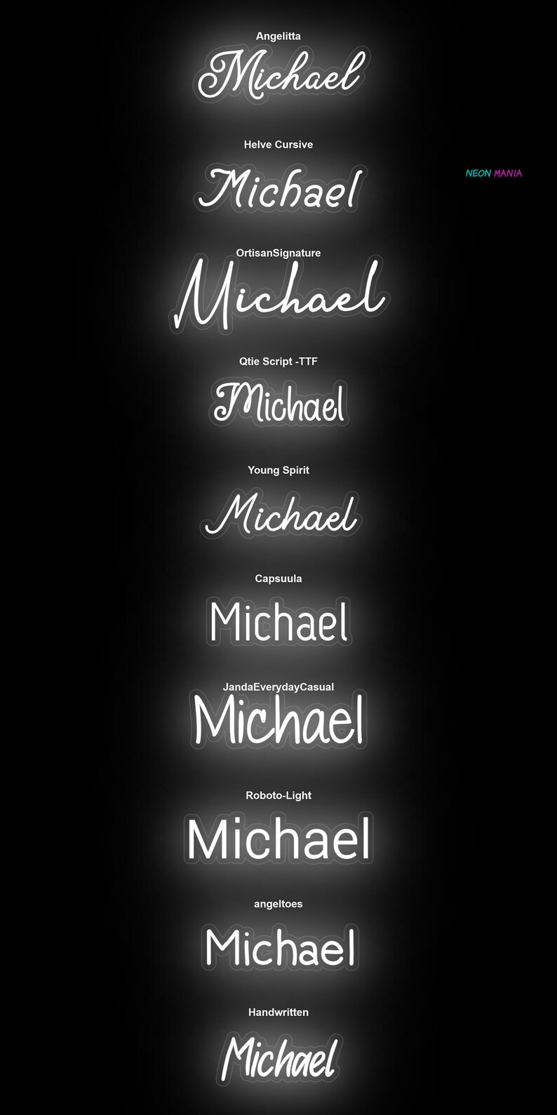 Michael Name Neon Sign Michael Led Neon Sign Custom Name - Etsy