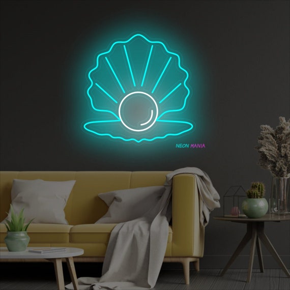Sea Shell With Pearl Neon Sign Mollusk Shell Led Light for - Etsy