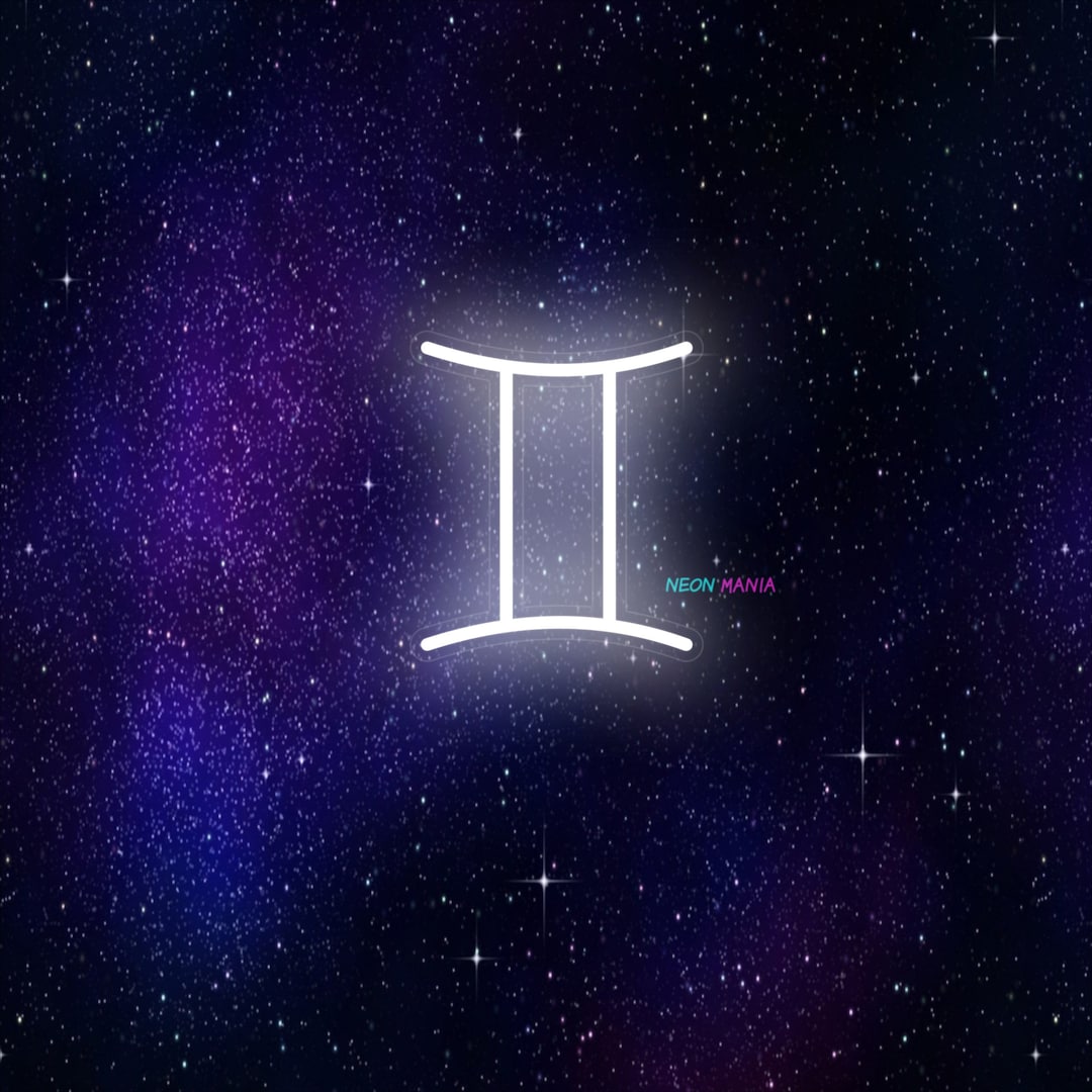 Gemini Zodiac Symbol Neon Sign Zodiac Sign Led Light the - Etsy
