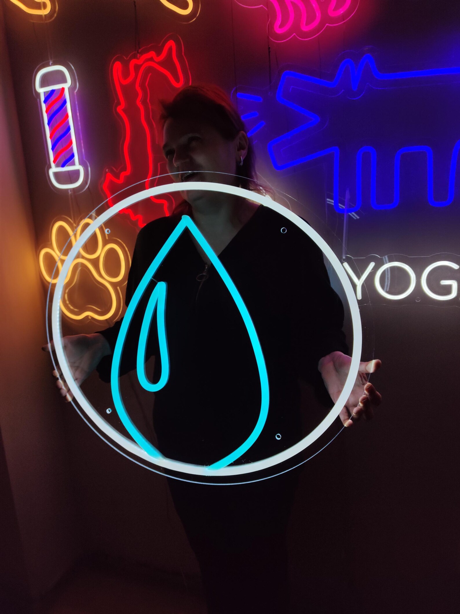 Water Element Neon Sign: Drop of Water, Neon Decor, Four Elements LED ...