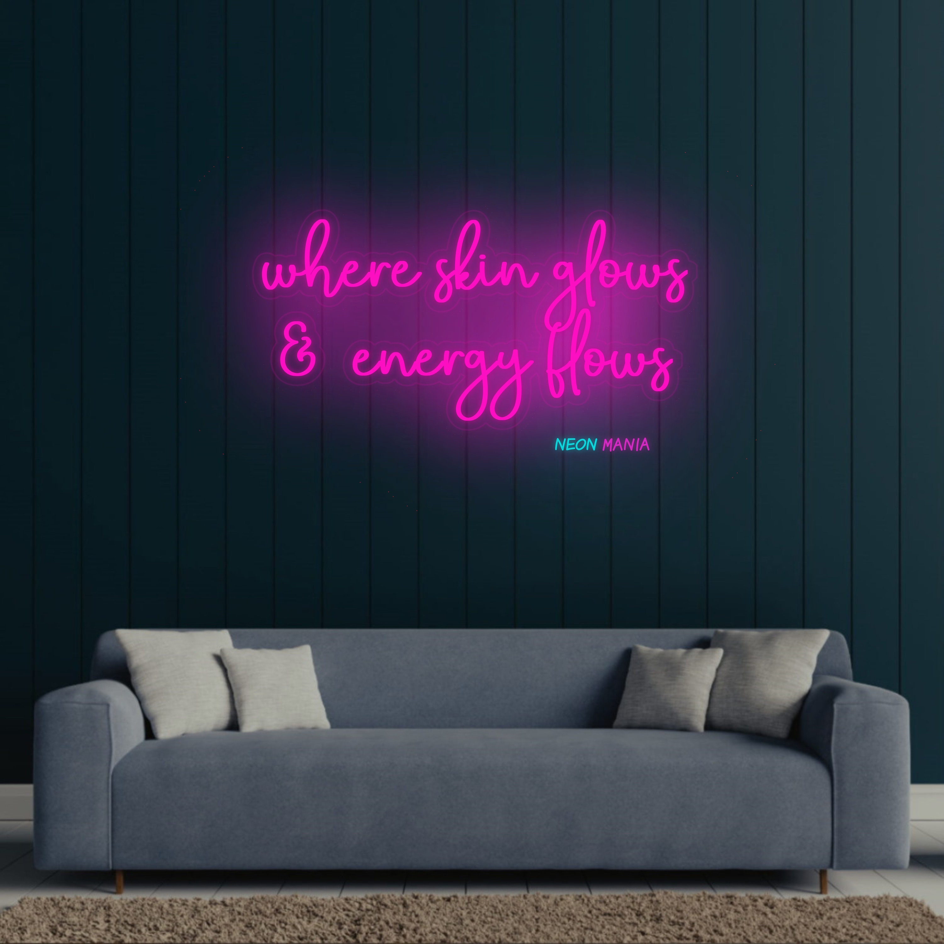 Where Skin Glows Neon Sign, Where Energy Flows Led Sign, Custom Beauty ...
