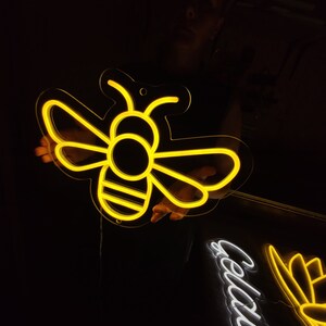 Bee Neon Sign, Bee Led Neon Light, Api Honeybee Led Night Light up for ...
