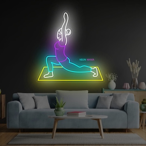 Yoga Neon Sign, Girl on a Mat Led Light, Yoga Girl Led Neon, Custom ...