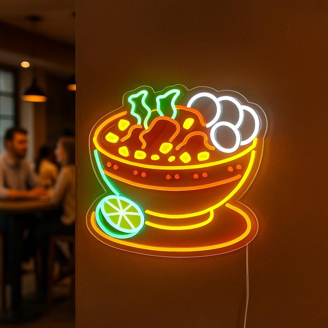 Yummy Pozole LED Neon Sign. Custom Restaurant Decor. Soup LED Sign. - Etsy