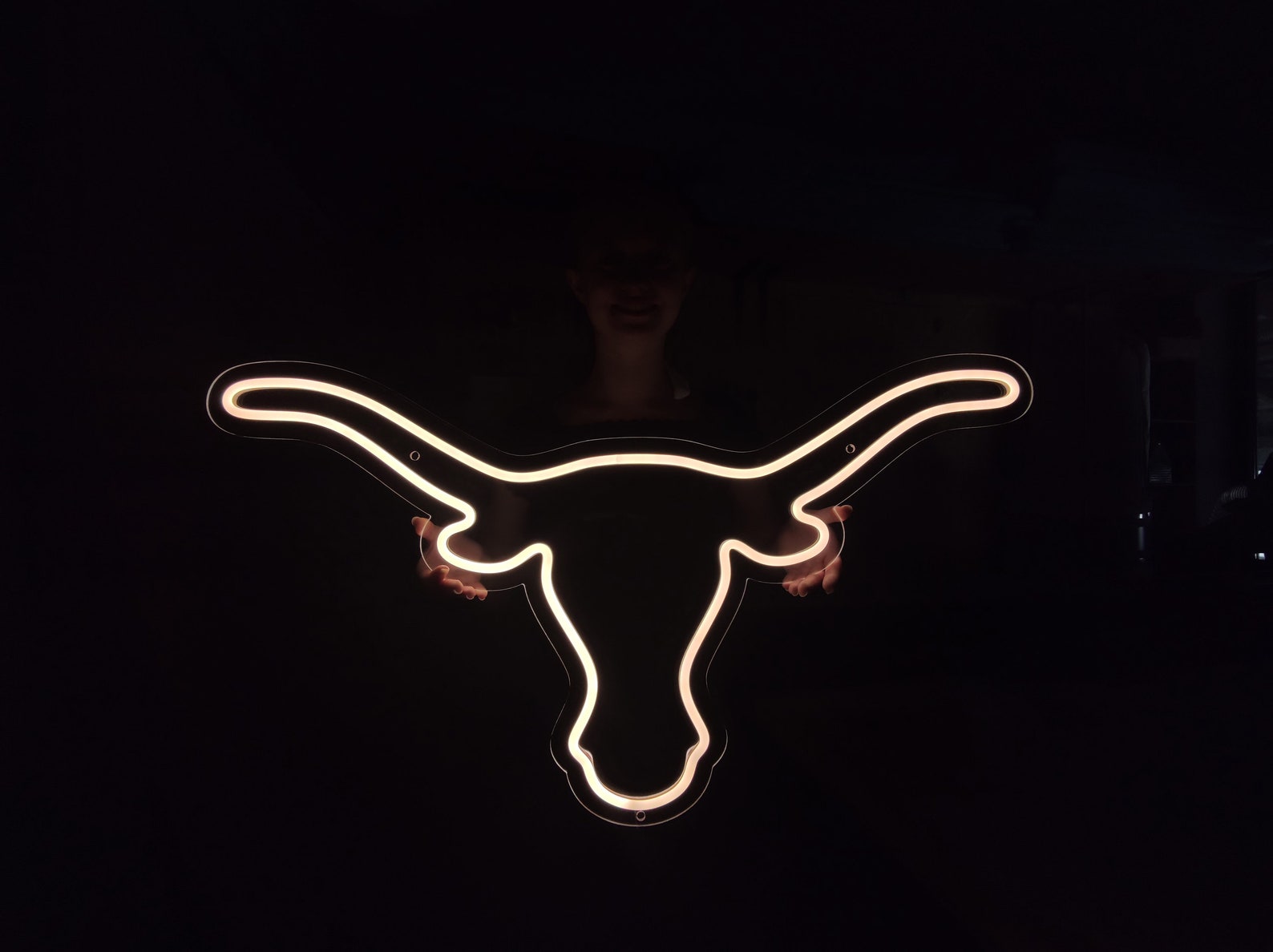 Longhorn Bull Neon Sign Bull Head Led Neon Longhorn Head - Etsy