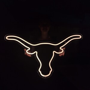 Longhorn Bull Neon Sign Bull Head Led Neon Longhorn Head - Etsy