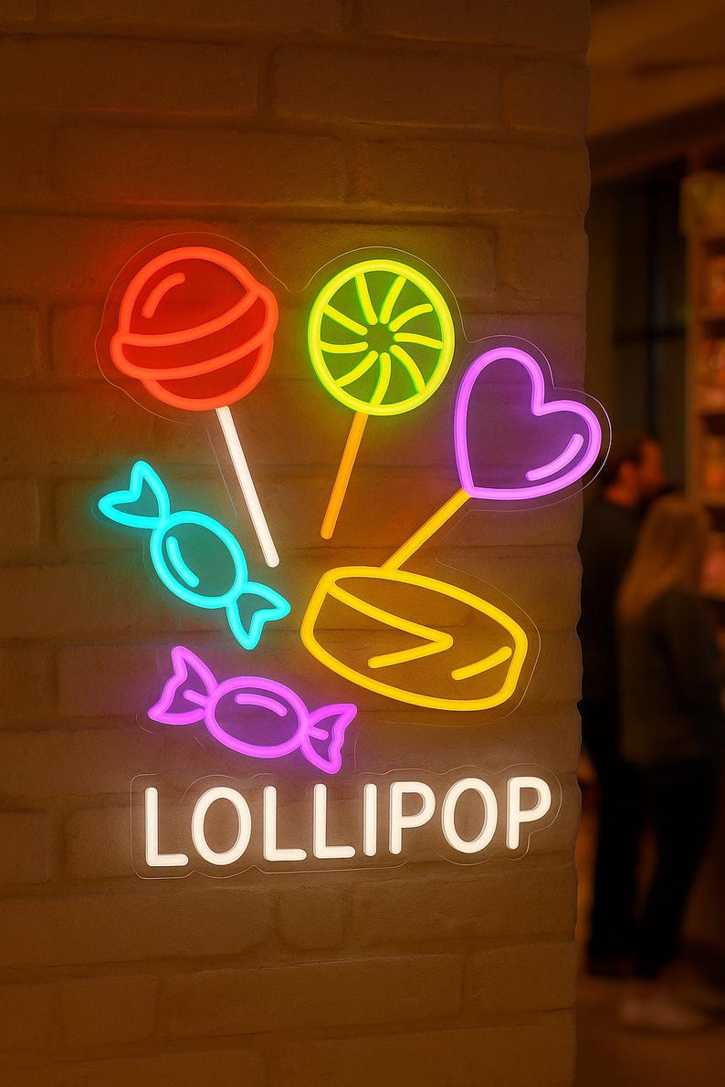 Lollipop Neon Sign. Confectionery Neon Sign. Candy Store LED Decor. - Etsy