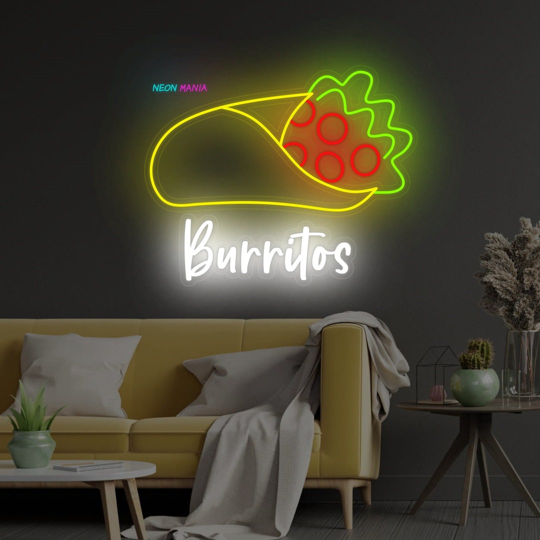 Burritos Neon Sign, Shawarma Led Sign, Pita Led Light, Custom Street ...