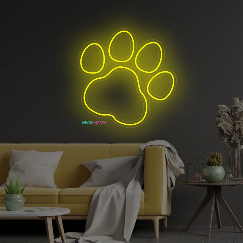 Paw Neon Sign Dogs Paw Neon Light Custom Cats Paw Led Sign - Etsy
