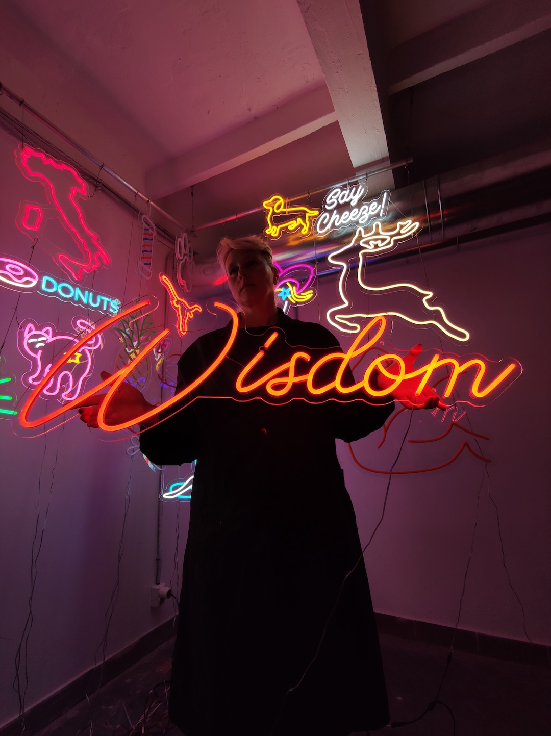 Wisdom Neon Sign, Personalized Wisdom Sign, Led Inspiration Sign, Light ...