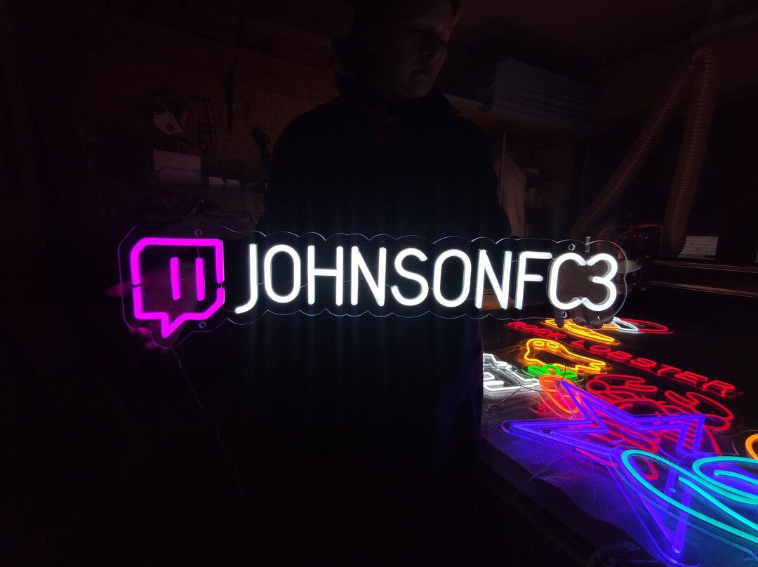 Custom Twitch Username Neon Sign Custom Gamer Tag Neon Led - Etsy