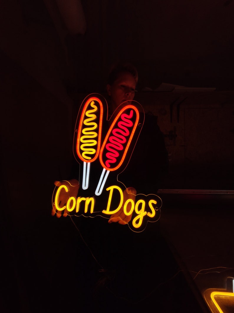 Corn Dogs Neon Sign Fast Food Led Light Food Neon Light for - Etsy