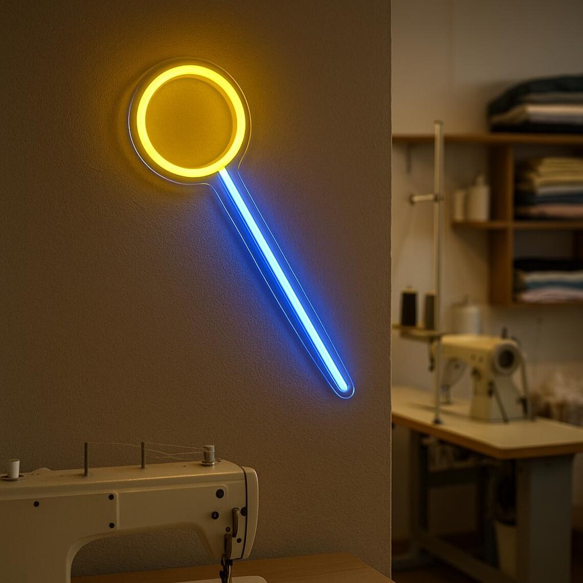Pin Neon Sign. Pin Neon Decor. Gift Idea for a Seamstress. LED Sewing ...