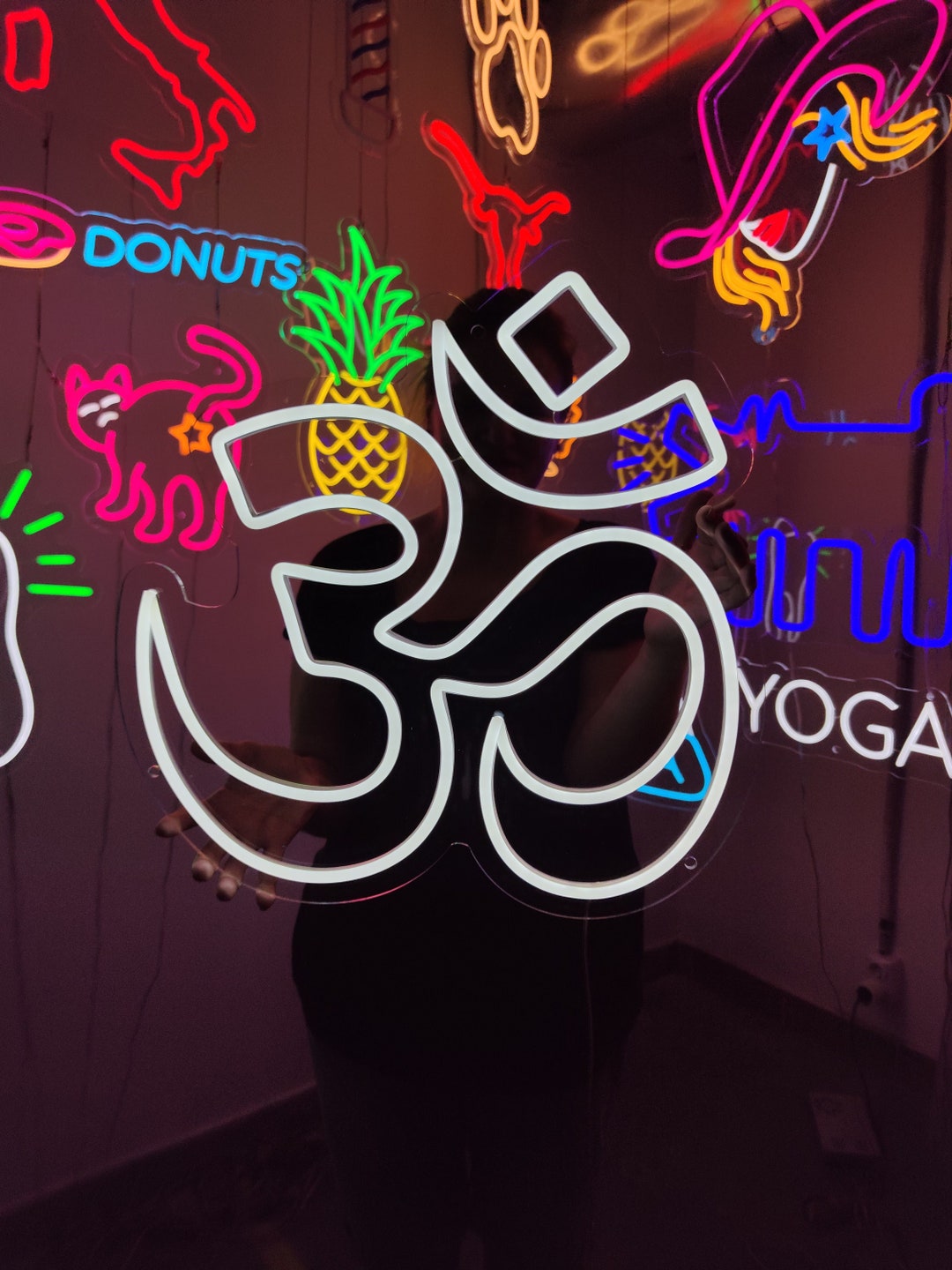 Yoga Namaste Neon Sign, Yoga Symbol Led Decor, Meditation Neon Light ...
