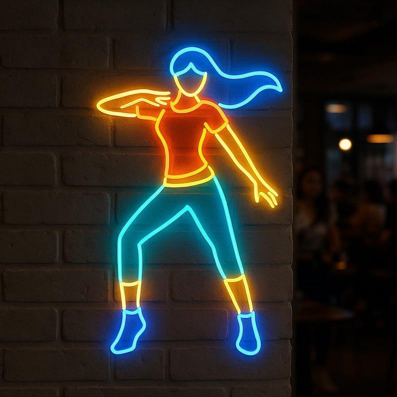 Dance Fitness Neon Sign. Dance Studio Light. Fitness Club Led Sign ...
