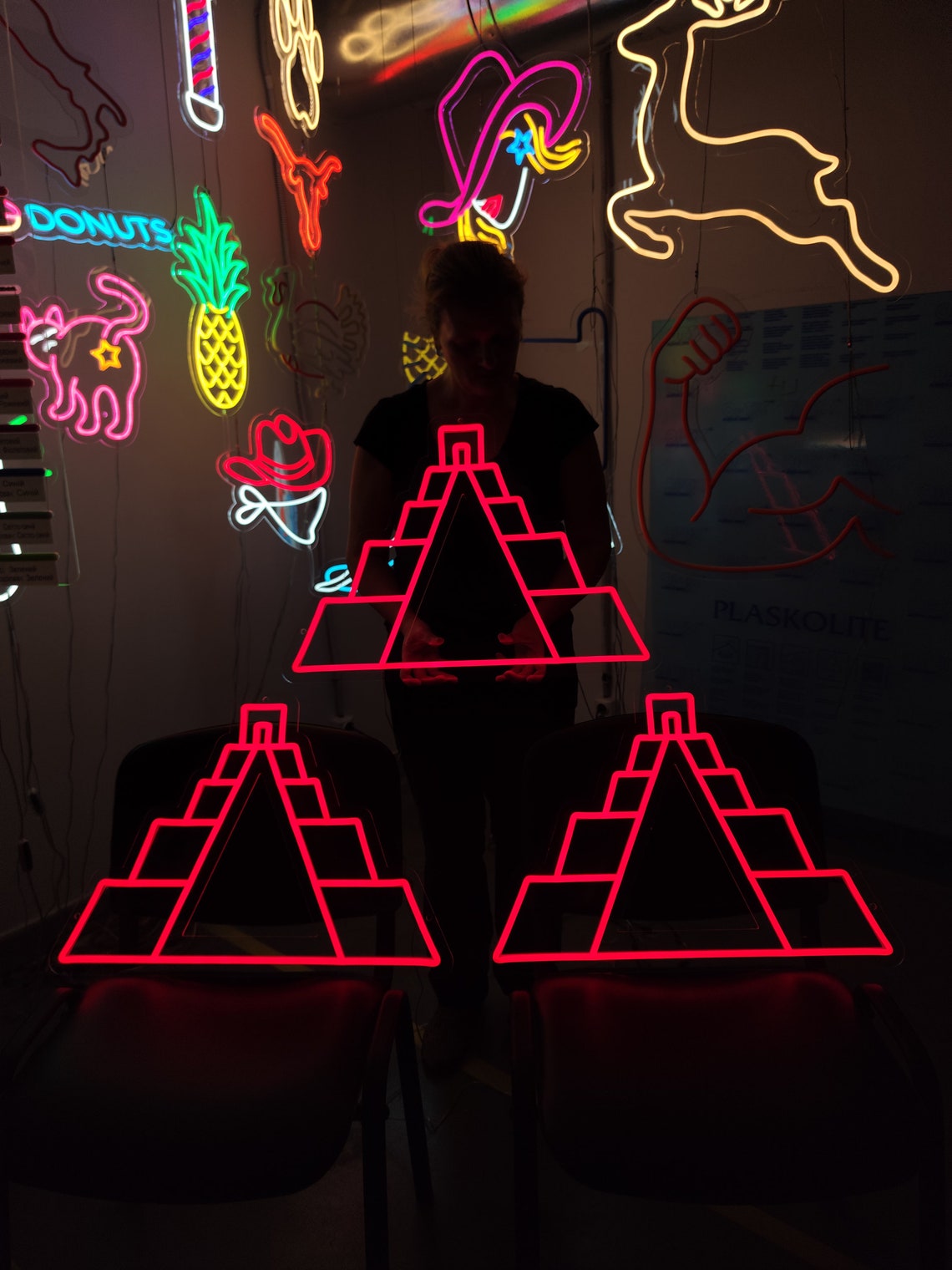 Pyramid Inca Neon Sign, Stone Pyramid Led Light, Egyptian Pyramid Led ...