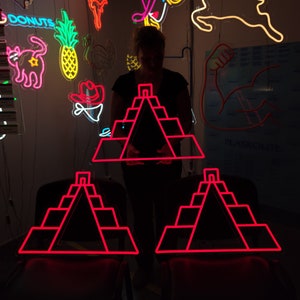 Pyramid Inca Neon Sign, Stone Pyramid Led Light, Egyptian Pyramid Led ...