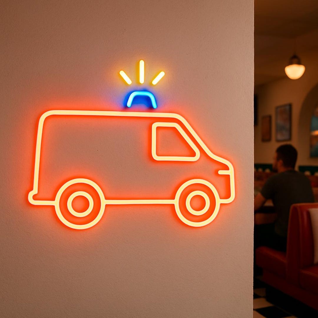 Ambulance Neon Sign. Polyclinic Light. Hospitals Ambulance Neon Decor ...