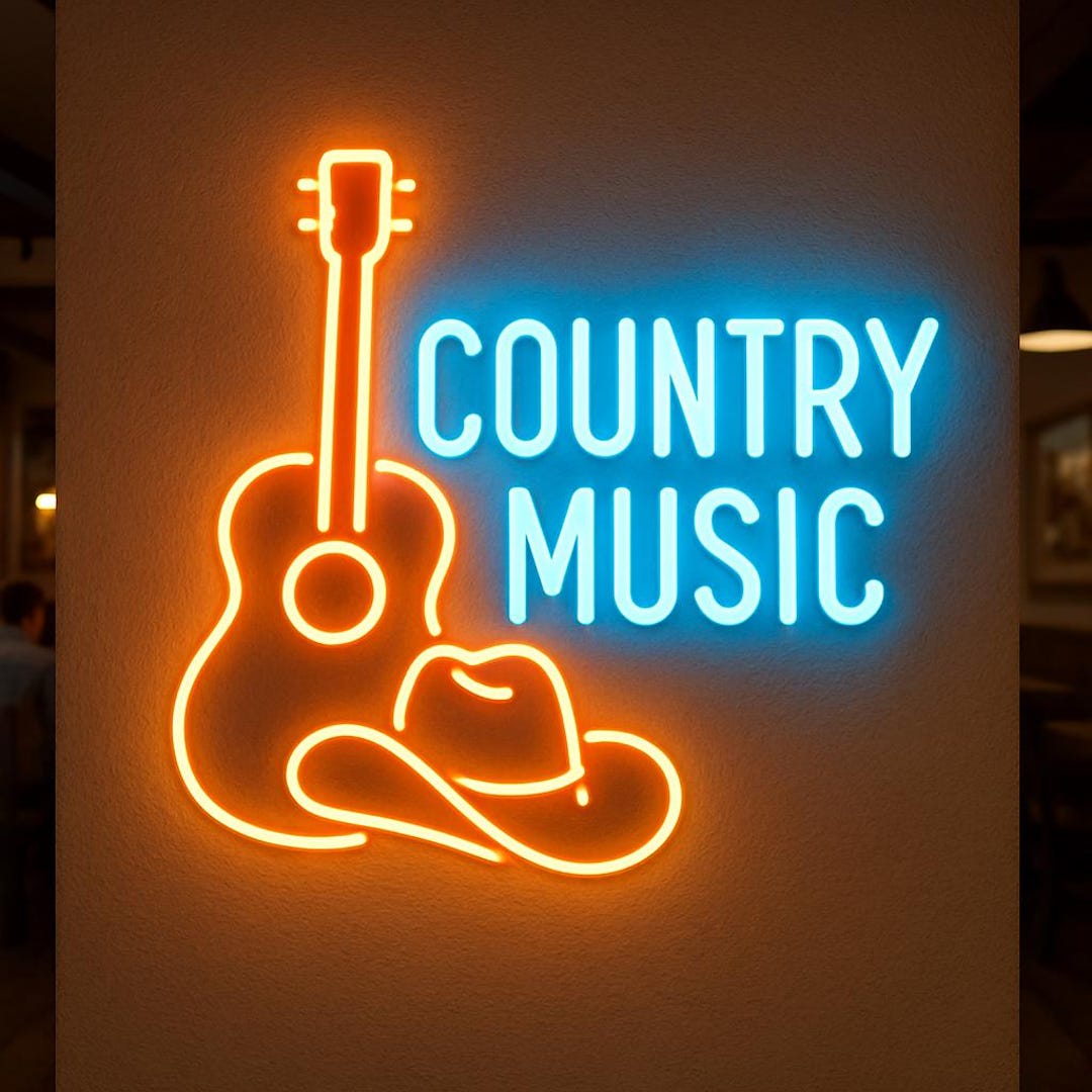 Country Music Neon Sign. Saloon Light. Western Bar Led Sign. Gift Idea ...