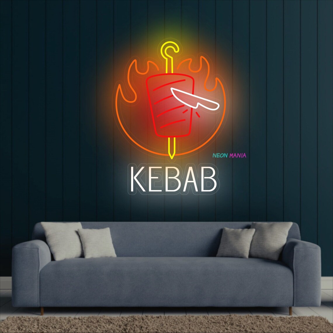 Kebab Neon Sign Meat Neon Light Shawarma Led Light Doner - Etsy