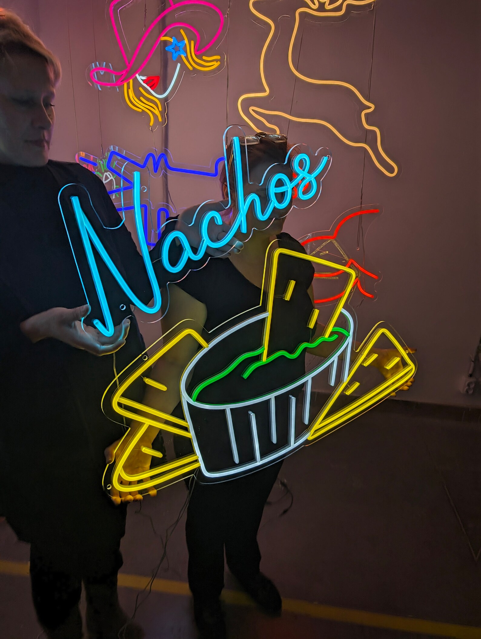 Nachos Neon Sign, Cheese Sauce Neon Light, Mexican Nachos Light Sign ...
