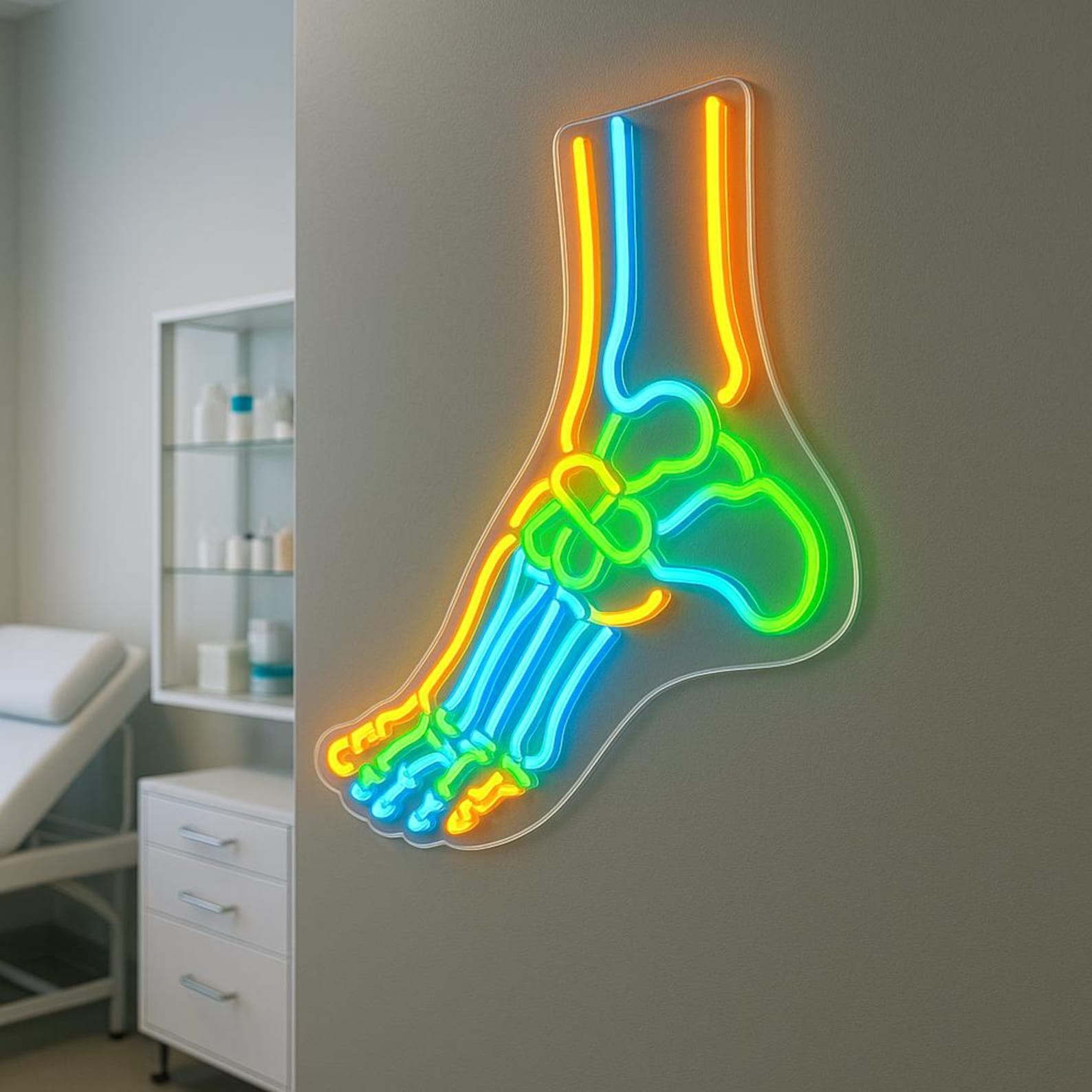 Neon Foot Sign. Feet, Foot Anatomy, Child's Foot Light Sign ...