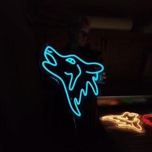 Wolf Neon Sign, Wolf Head Lights, Wild Animal Led Sign, Howling Wolf ...