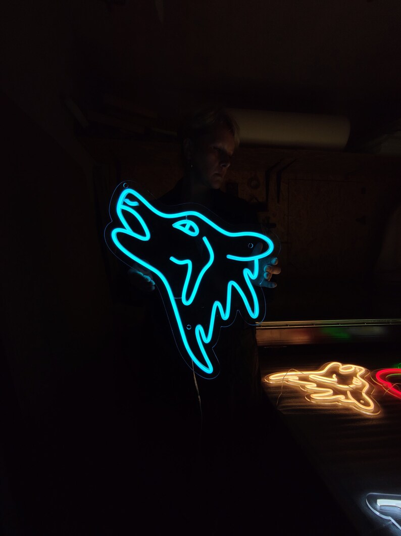 Wolf Neon Sign, Wolf Head Lights, Wild Animal Led Sign, Howling Wolf ...