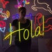 Hola Neon Sign, Hello Sign, Spanish Led Sign, Greeting Neon Light, Wall ...