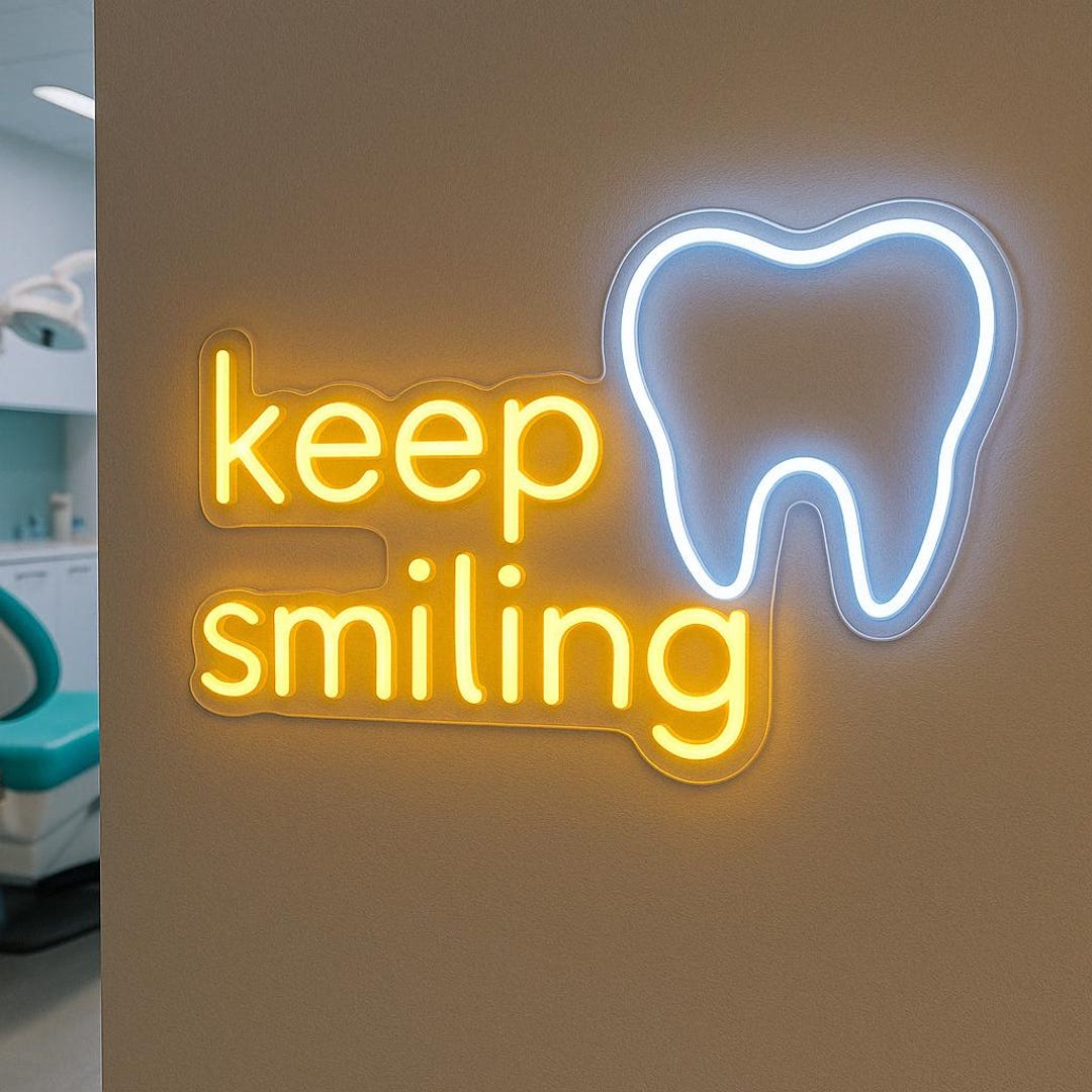 Keep Smiling Neon Sign. Dental Clinic Led Decor. Dentist Neon Light - Etsy