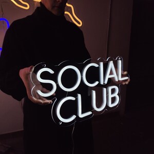 Social Club Neon Sign, Club Led Light Sign, Custom Led Sign for Your ...