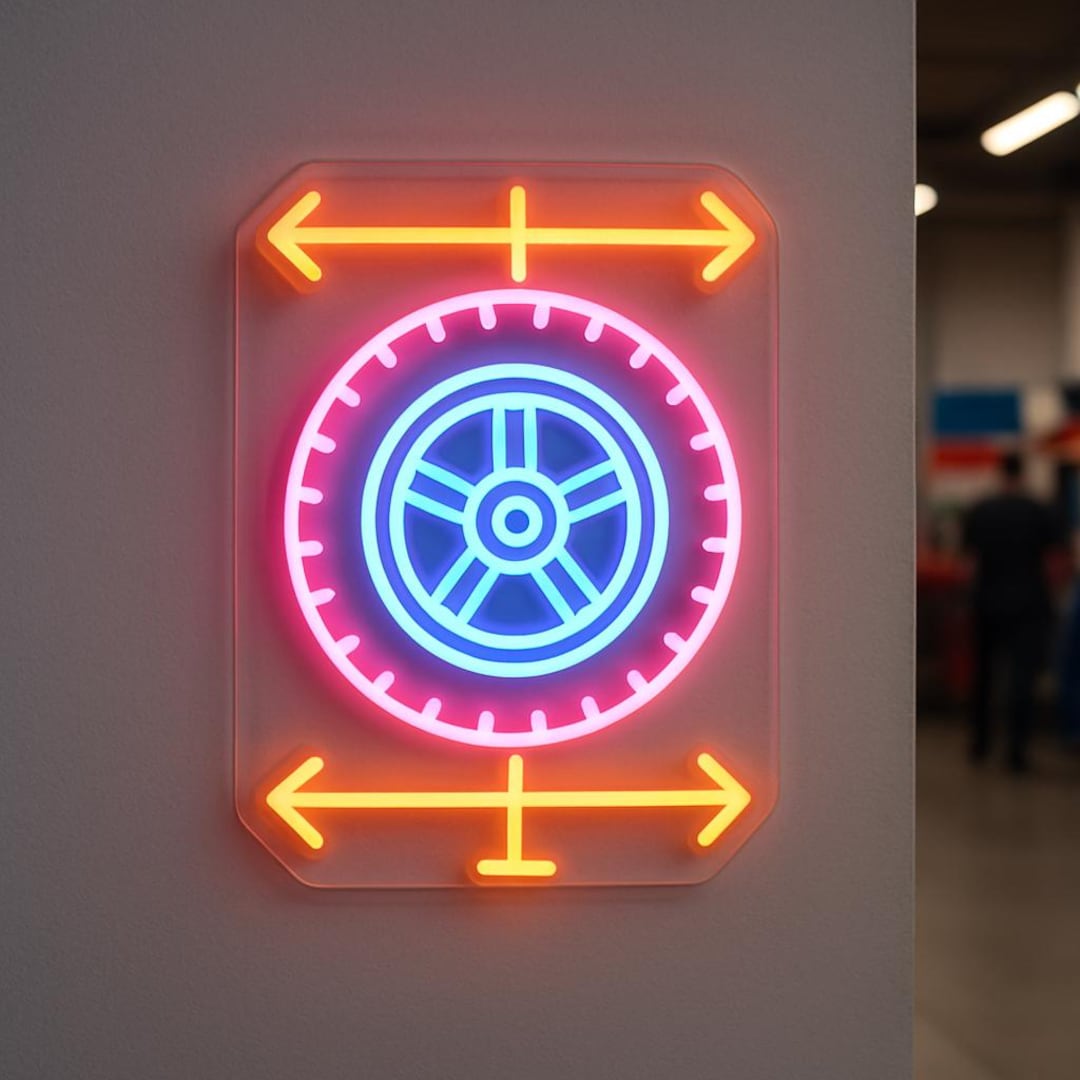 Wheel Alignment Sign, Custom Car Led Light up for Garage, Car Service ...