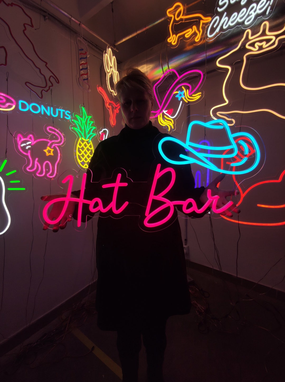 Hat Bar Neon Sign, Custom Bar Led Decor, Cowboy Hat Light Sign, Custom ...