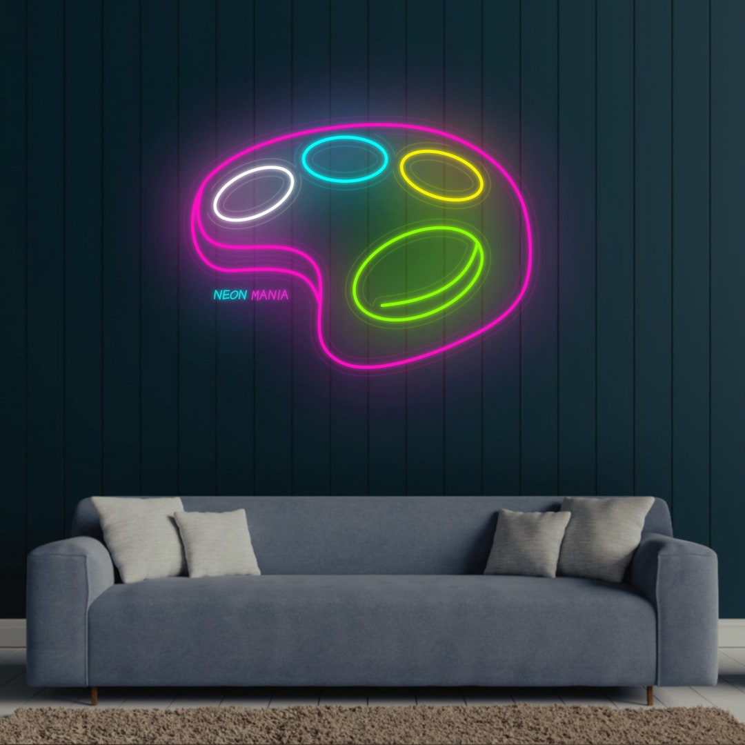 Paint Palette Neon Sign, Palette Led Light, Paint Tray Wall Art, Led ...