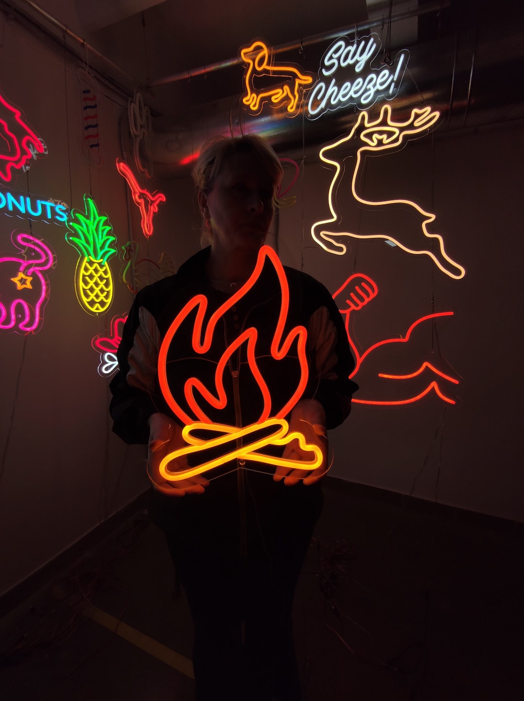 Fire Flame Neon Sign, Flame Led Light Sign, Custom Fire Room Decor Neon ...