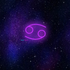 Cancer Zodiac Symbol Neon Sign Zodiac Sign Led Light the - Etsy