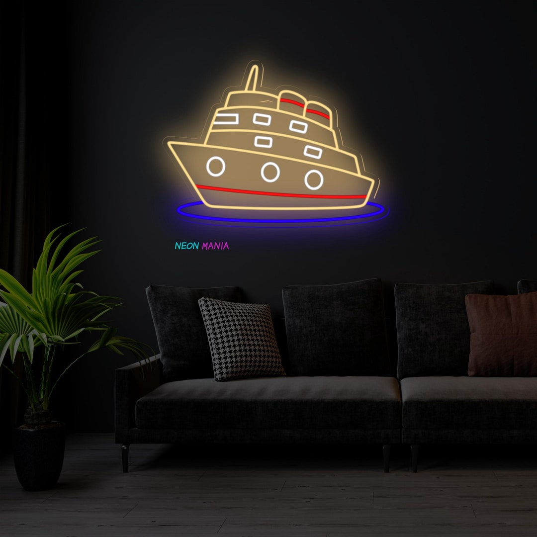 Cruise Ship LED Neon Sign - Nautical Decor for Travel Lovers. Ocean Led ...
