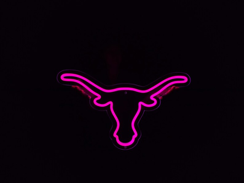 Longhorn Bull Neon Sign Bull Head Led Neon Longhorn Head - Etsy