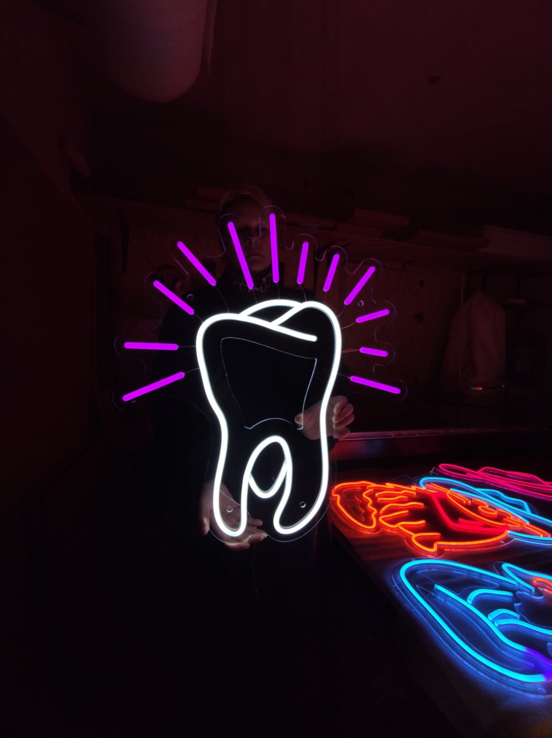 Tooth Neon Sign, Shining Tooth Led Neon, Medicine Led Light, Dentist ...