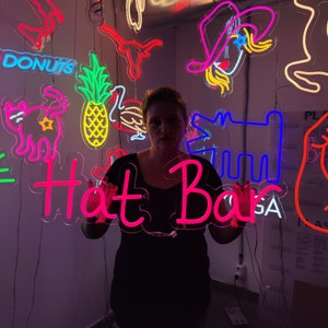 Hat Bar Neon Sign, Custom Bar Led Decor, Hat Bar Neon Light Sign ...